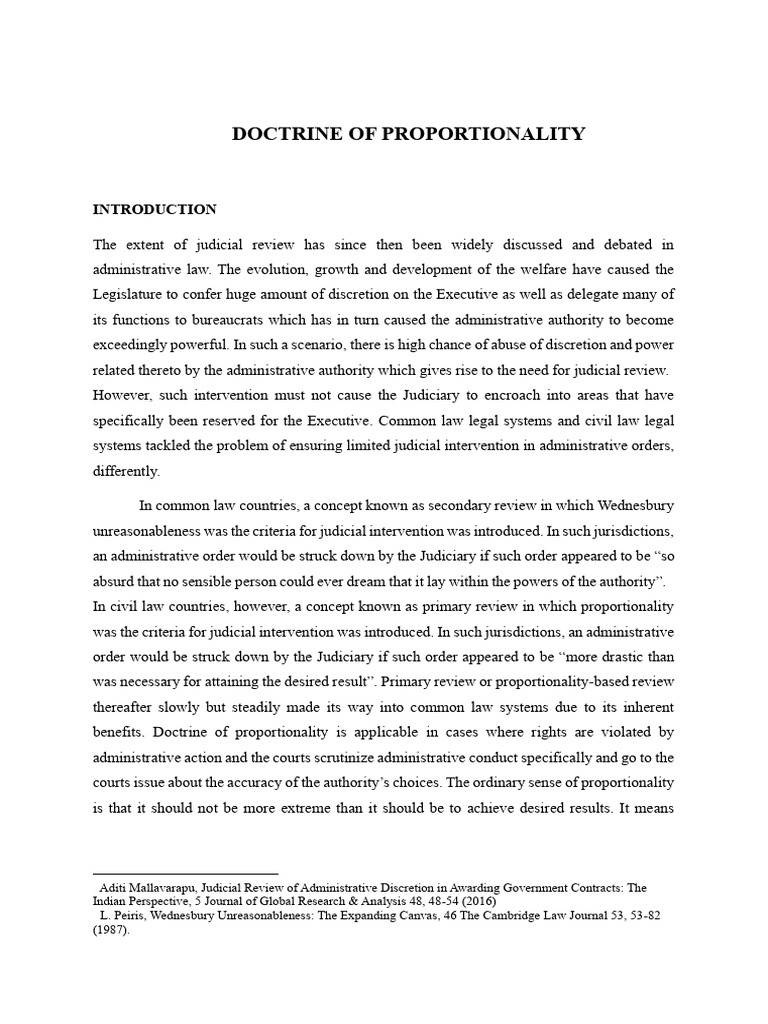 Doctrine of Proportionality (1) 1 | PDF | Eighth Amendment To The ...