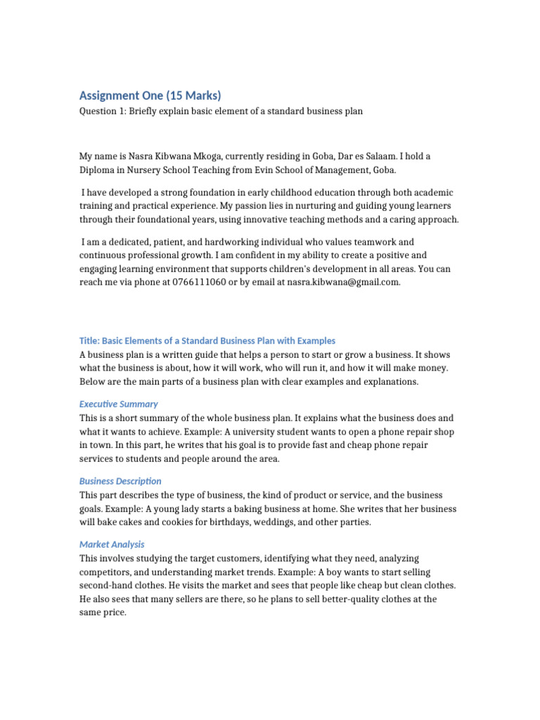Key Components of a Business Plan | PDF | Business