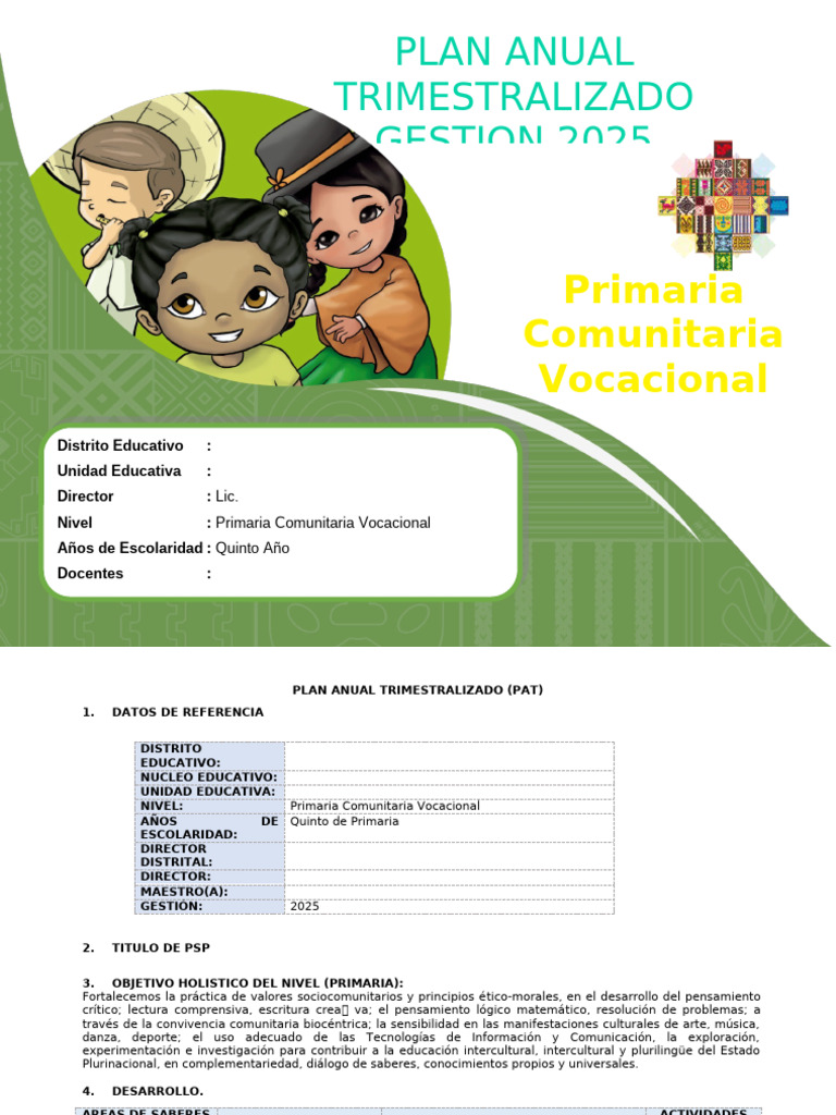 Plan Anual Educativo 2025 Primaria | PDF | Comunicación | Canciones
