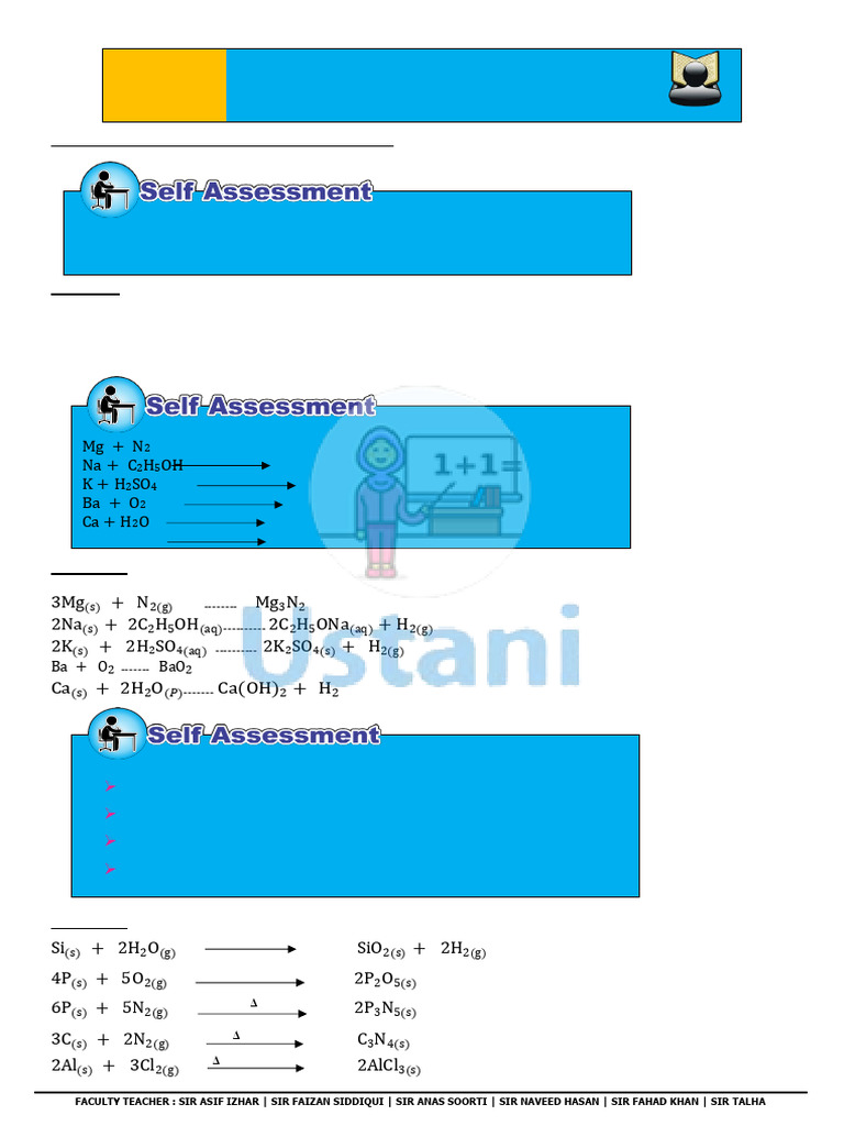 XII Chemistry (Self Assessment) by Ustani Education Centre | PDF ...