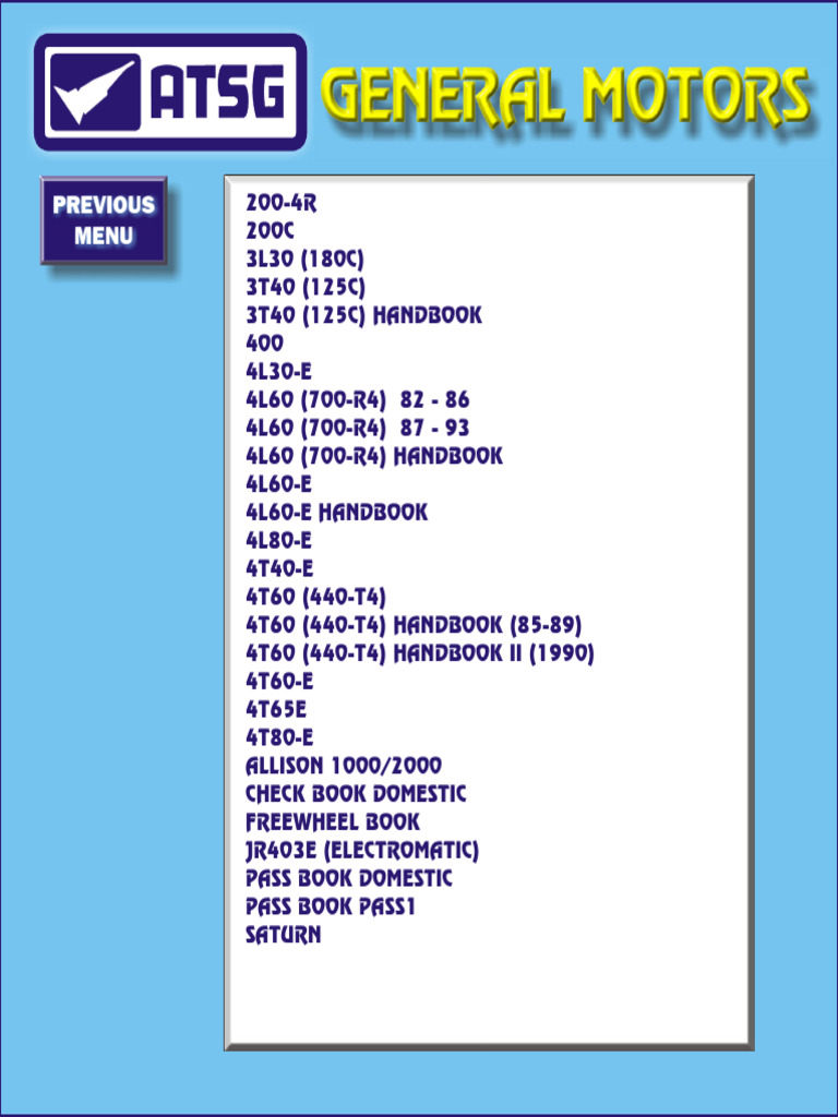 GM Book Menu | PDF
