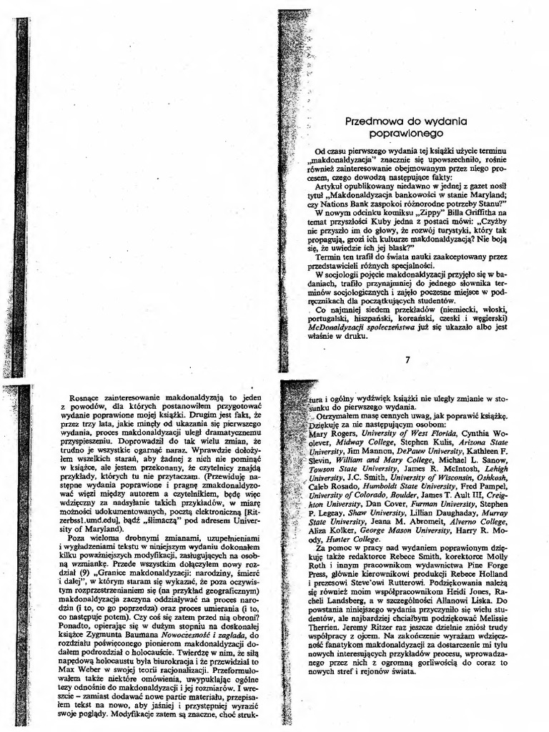 Ritzer G. - Makdonaldyzacja Społeczeństwa | PDF