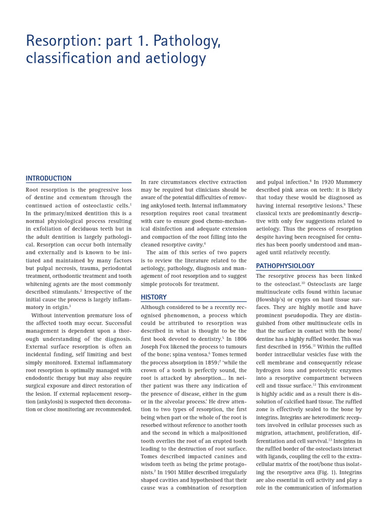 Understanding Dental Root Resorption | PDF | Periodontology | Human Tooth