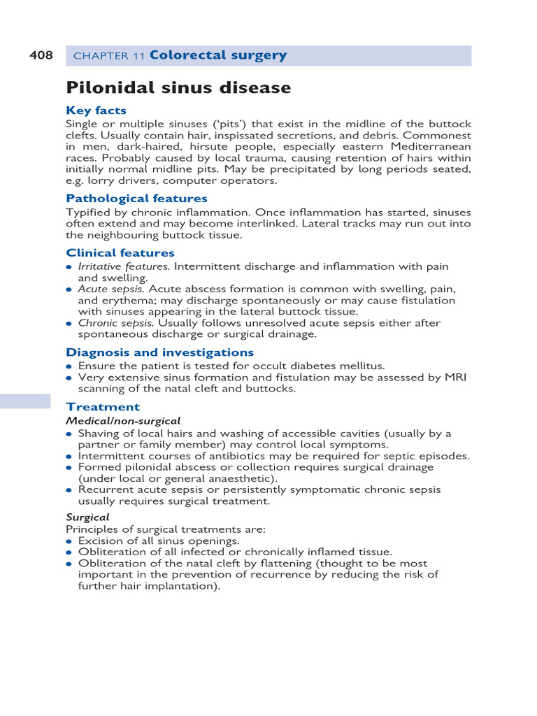 OS3 Pilonidal Sinus Disease | PDF | Large Intestine | Gastroenterology