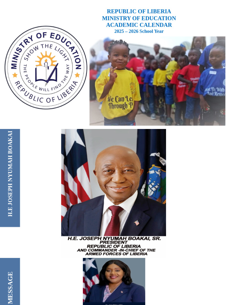 Liberia MOE Academic Calendar 2025-26 | PDF | Academic Term | Teachers