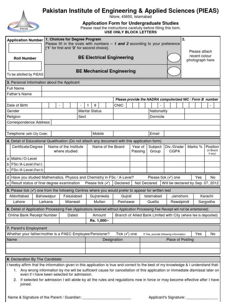 Pieas Form | PDF | Science | Engineering