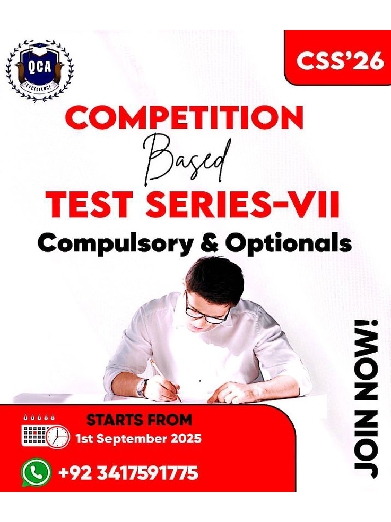 QCA Test Series VII (Compulsory and Optionals) | PDF