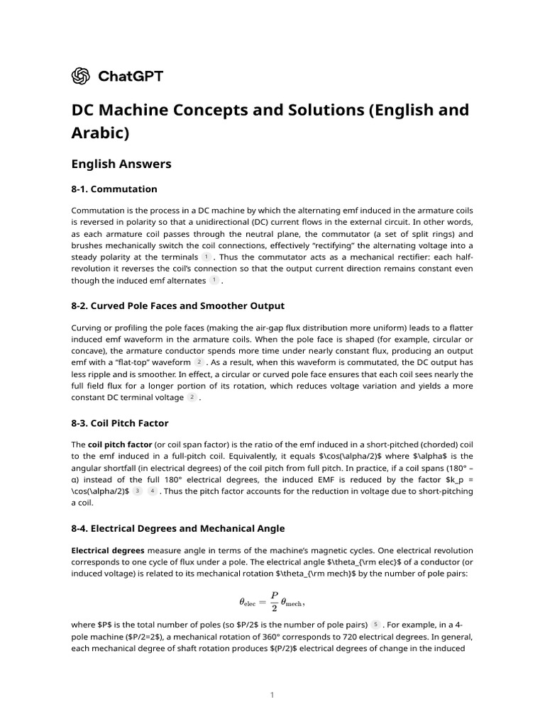 DC Machine Concepts and Commutation Explained | PDF | Inductor ...
