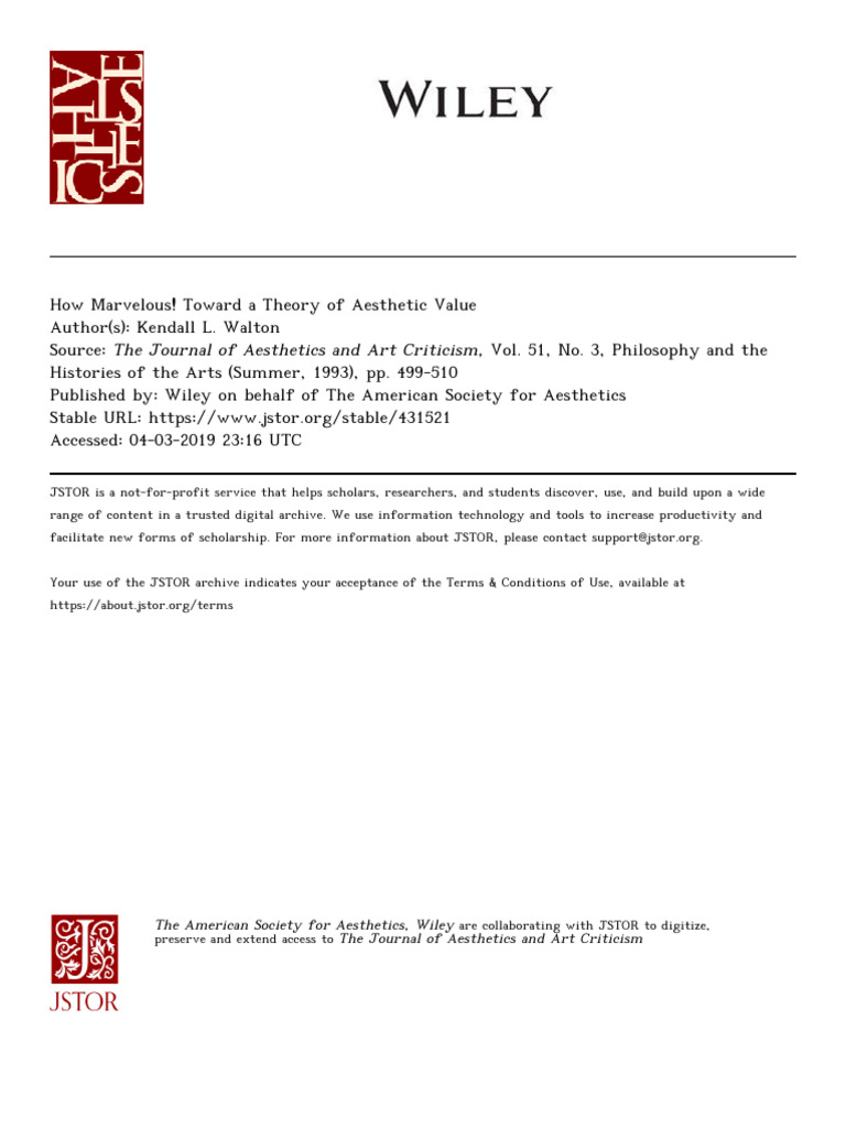 Aesthetic Value: A Unified Theory | PDF | Aesthetics | Pleasure