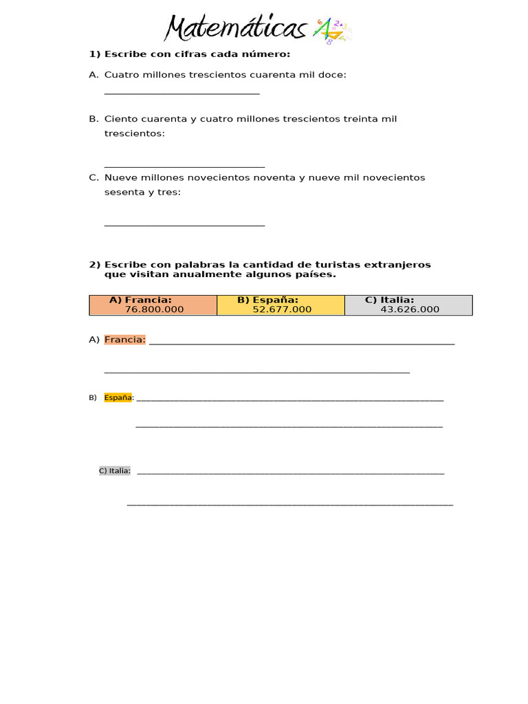 Matematicas 6to | PDF