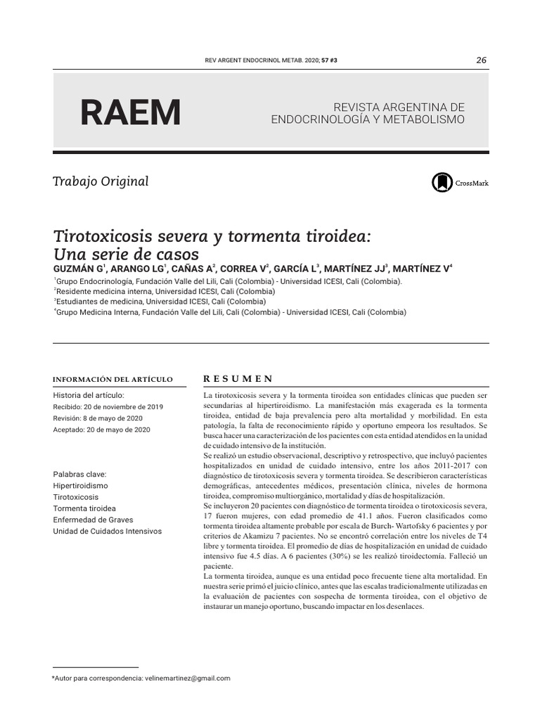 Criterios de Burch-Wartofsky en Tormenta Tiroidea | PDF | Hormona ...