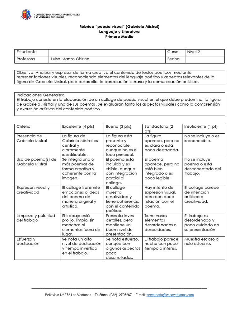 Rúbrica Poesía Visual | PDF | Poesía | Escritura