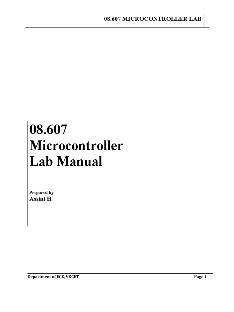 Microcontroller Lab Manual 8051 | PDF | Analog To Digital Converter | Multiplication