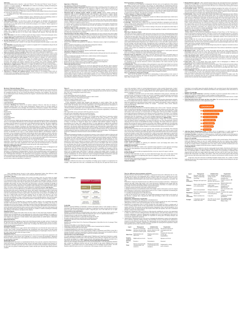 OM Mid-2 OM Mid-1 Merged | PDF | Leadership | Motivational