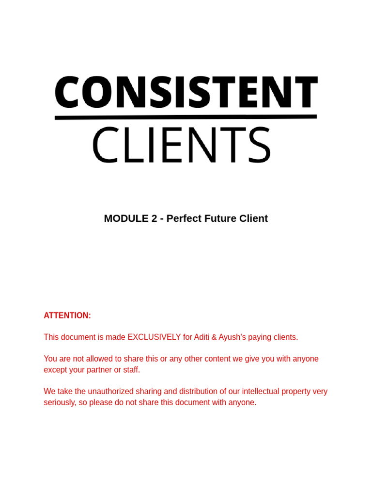 Perfect Future Client Framework | PDF