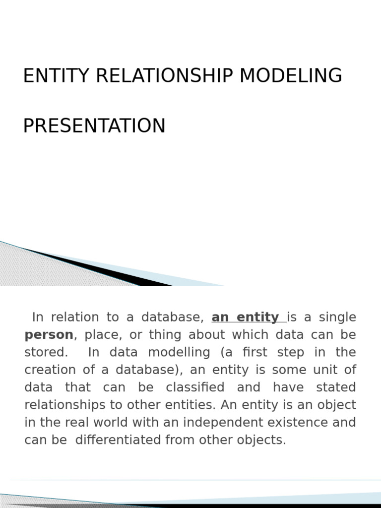 Entity Relationship Modeling Presentation | PDF | Databases | Relational Database