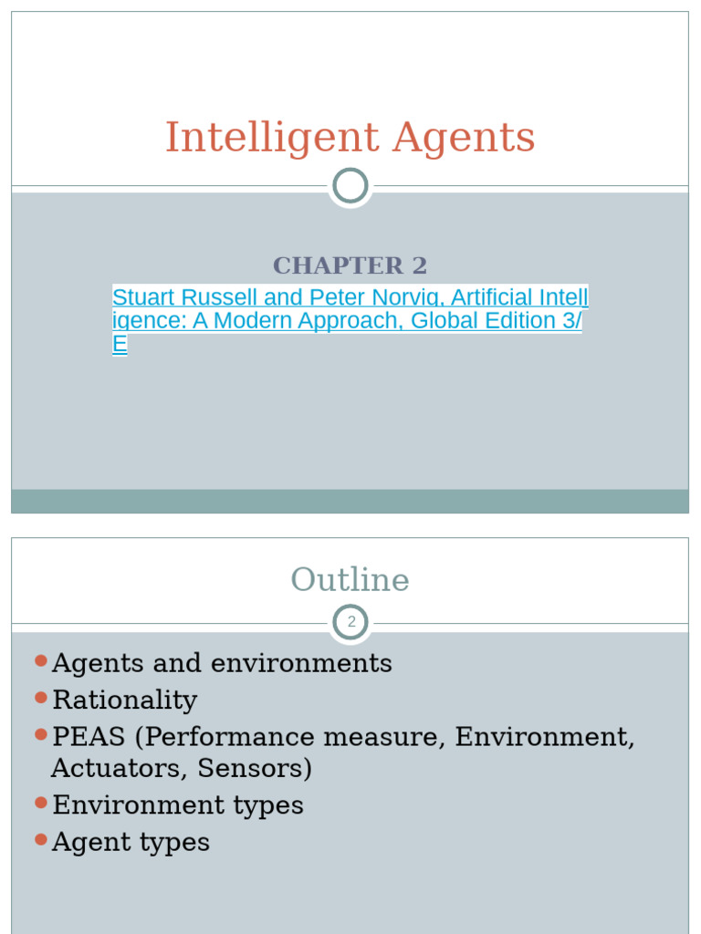 Lec01 Ai Chapter2 Intelligent Agents Aima Modified | PDF | Artificial Intelligence ...
