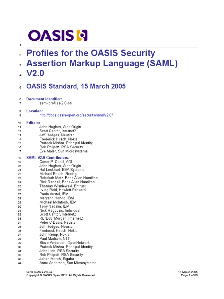 Saml Profiles 2.0 Os | PDF | Xml Schema | Hypertext Transfer Protocol