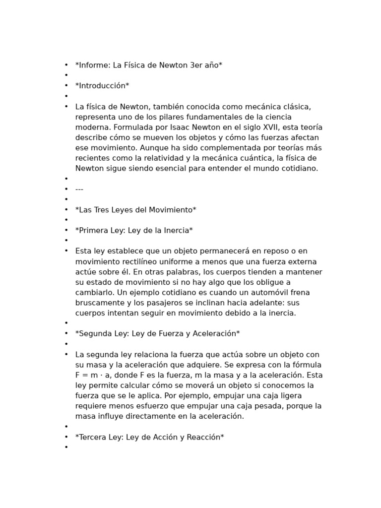 Leyes de Newton: Fundamentos de la Física | PDF | Fuerza | Las leyes ...