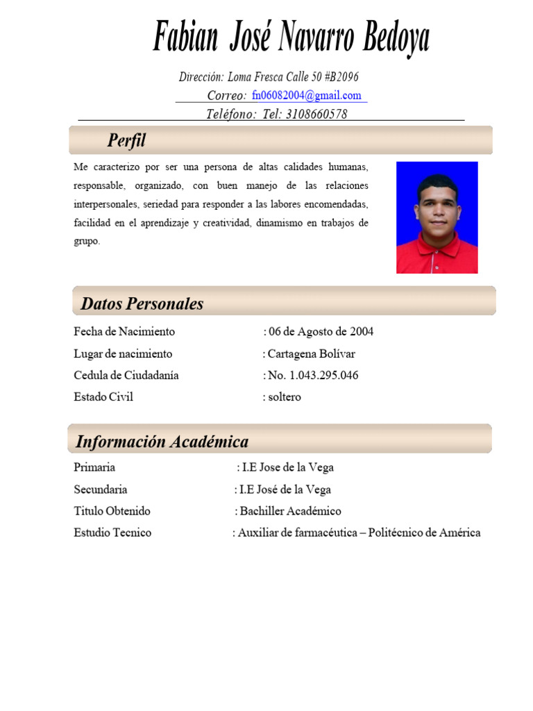 Fabian Jose Navarro Bedoya Actualizada | PDF | Fiscal | Gobierno