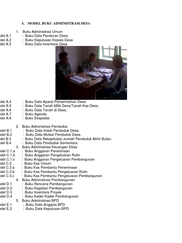 Model Buku Administrasi Desa Lengkap | PDF