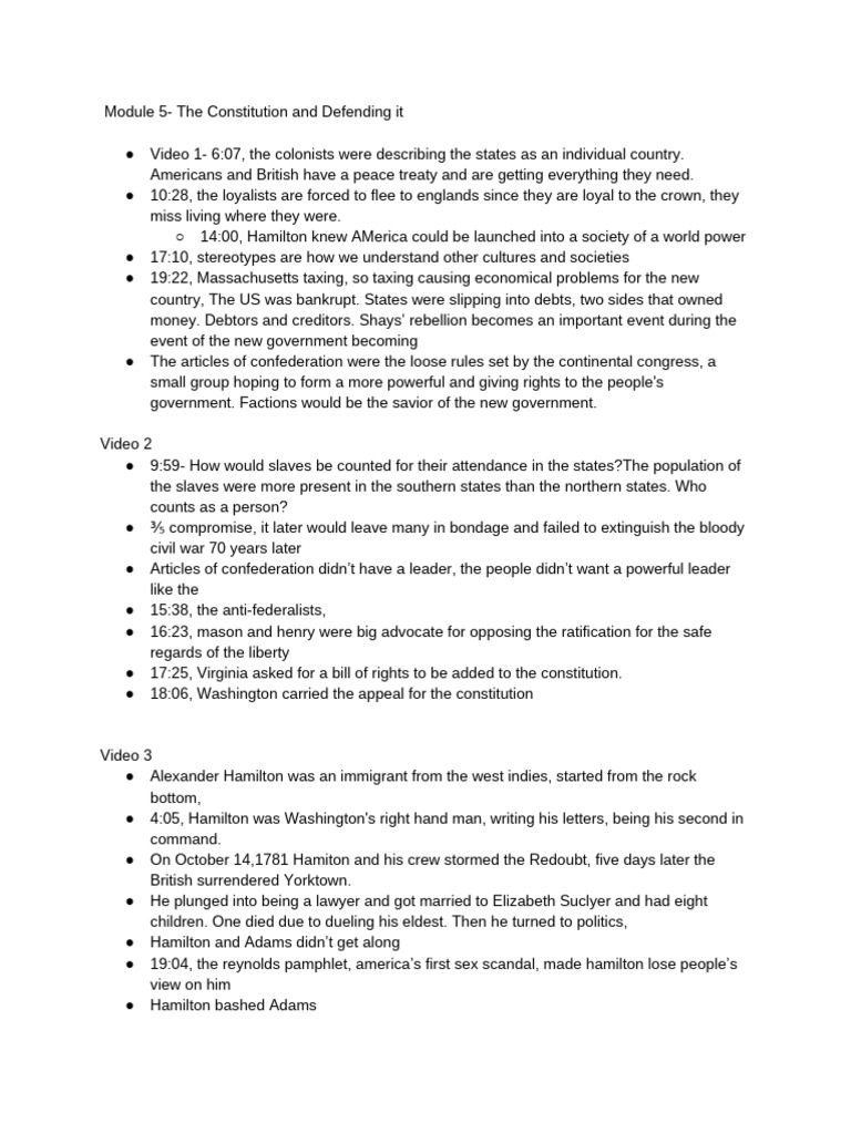 Module 5 - The Constitution and Defending It | PDF | Alexander Hamilton ...