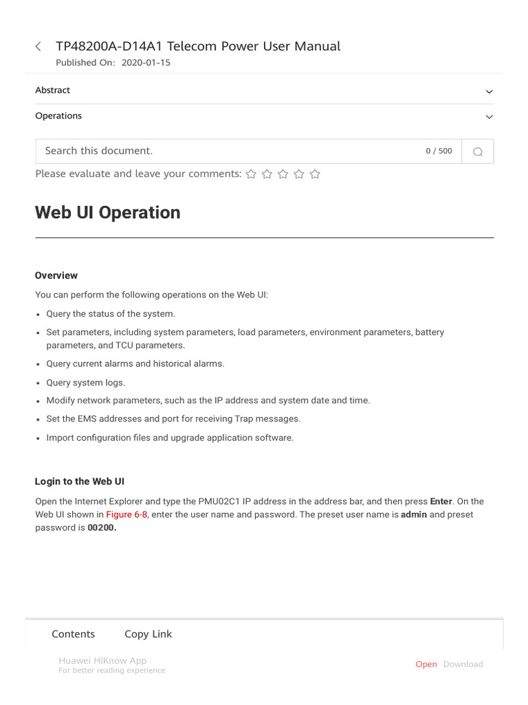 Huawei PMU02C1 Web UI Guide | PDF | World Wide Web | Internet & Web