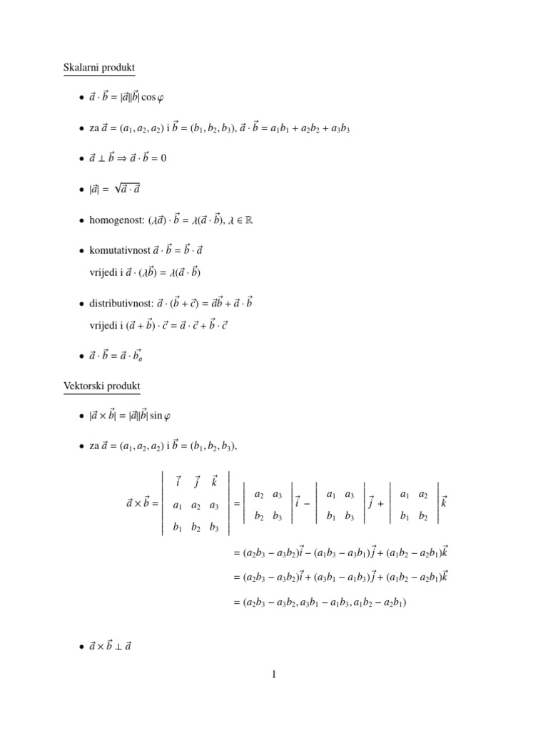 Vektori Podsjetnik | PDF