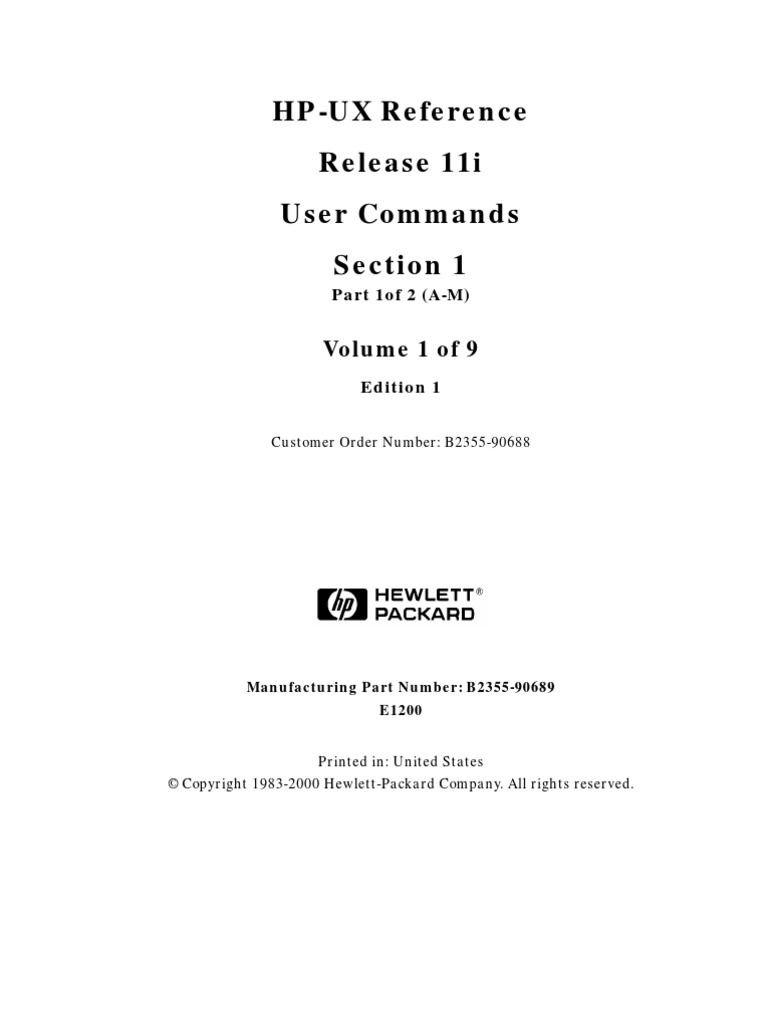 HP-UX User Commands A-M (Vol 1) | PDF | Command Line Interface ...