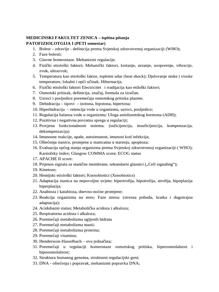Patofiza Skripta-1 (1) | PDF