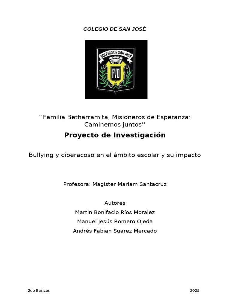 Proyecto de Investigacion 1 | PDF | Acoso cibernético | Violencia