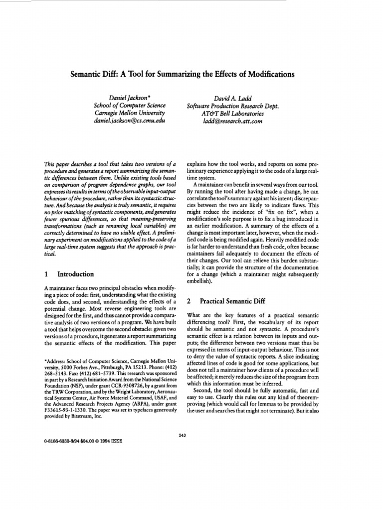 Semantic Diff Tool for Code Analysis | PDF | Pointer (Computer ...