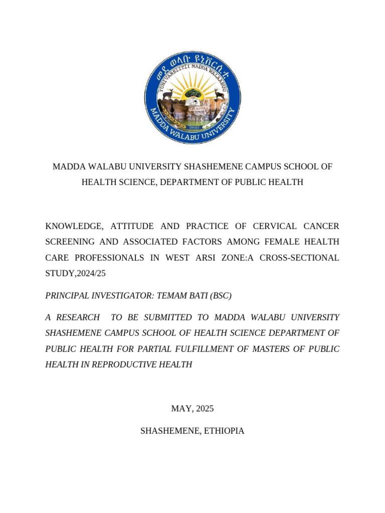 1st Draft Thesis 2025 by (Temam) - 1 | PDF | Cervical Cancer | Cancer