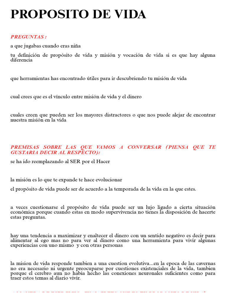 Descubre tu Propósito de Vida | PDF