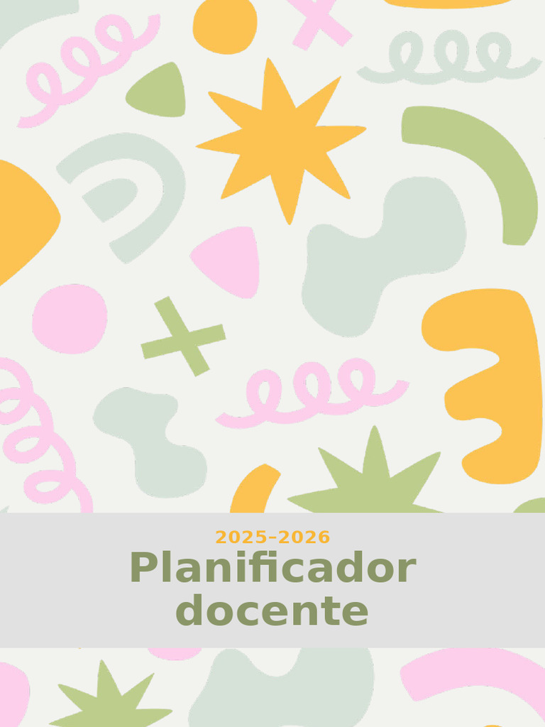Agenda Planificador Docente 2025-2026 Abstracto Pasteles 2 | PDF