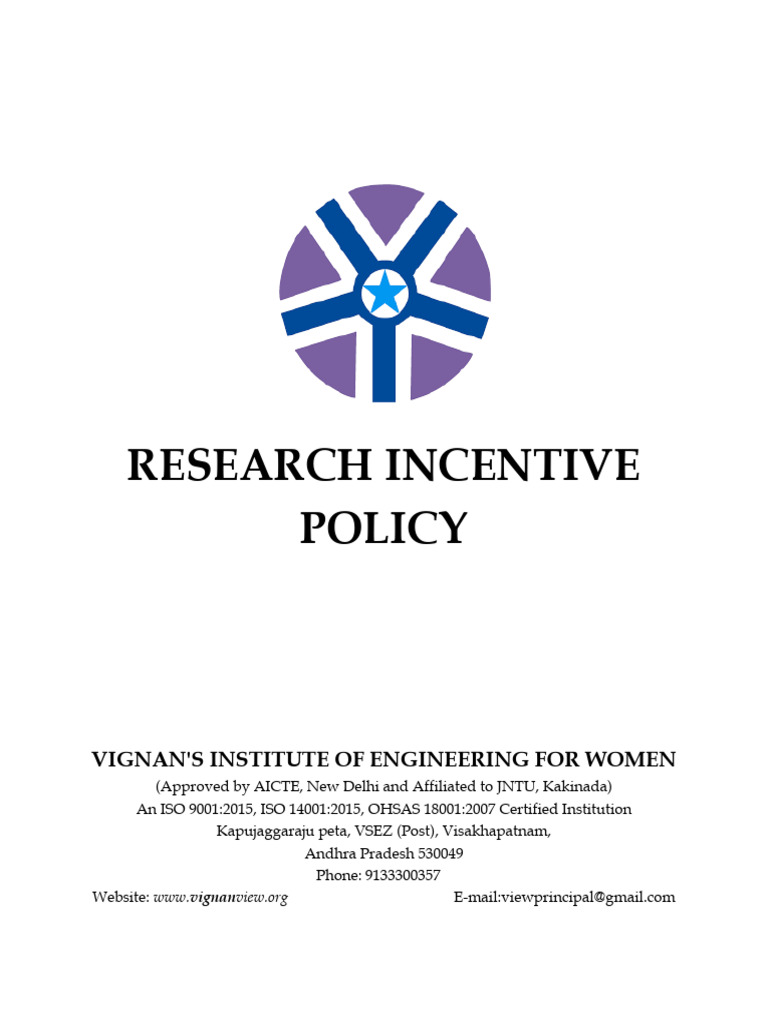 Vignan's Research Incentive Policy | PDF | Incentive | Doctor Of Philosophy