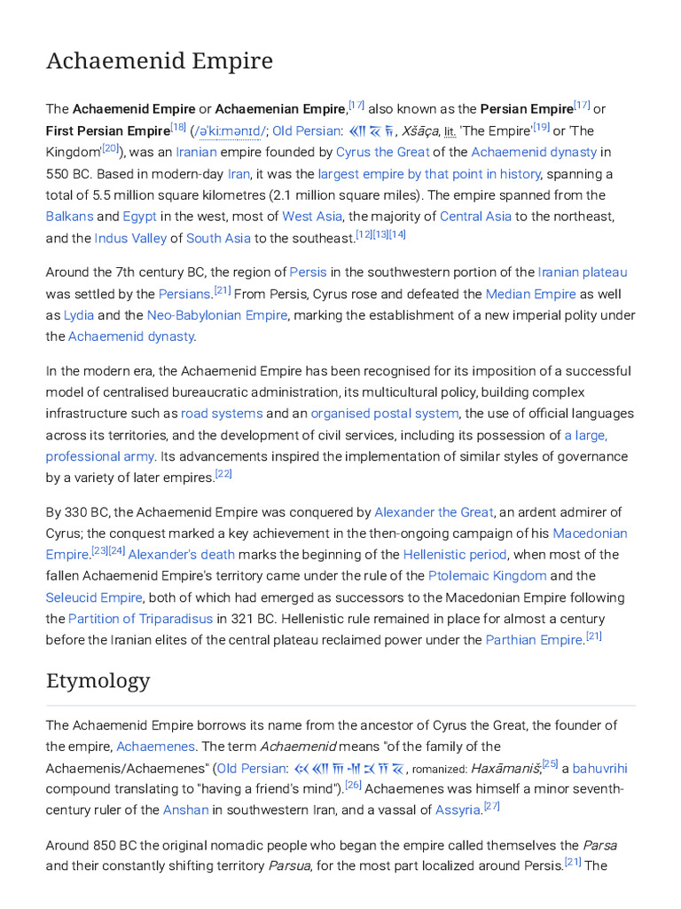 Achaemenid Empire | PDF | Achaemenid Empire | Cyrus The Great