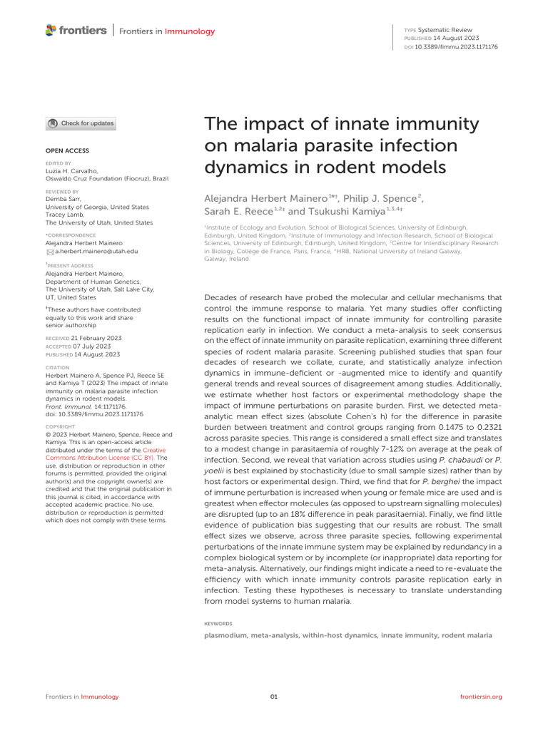 The Impact of Innate Immunity | PDF | Immune System | Effect Size