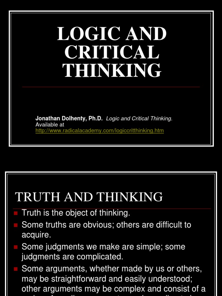 Logic And Critical Thinking Pdf 