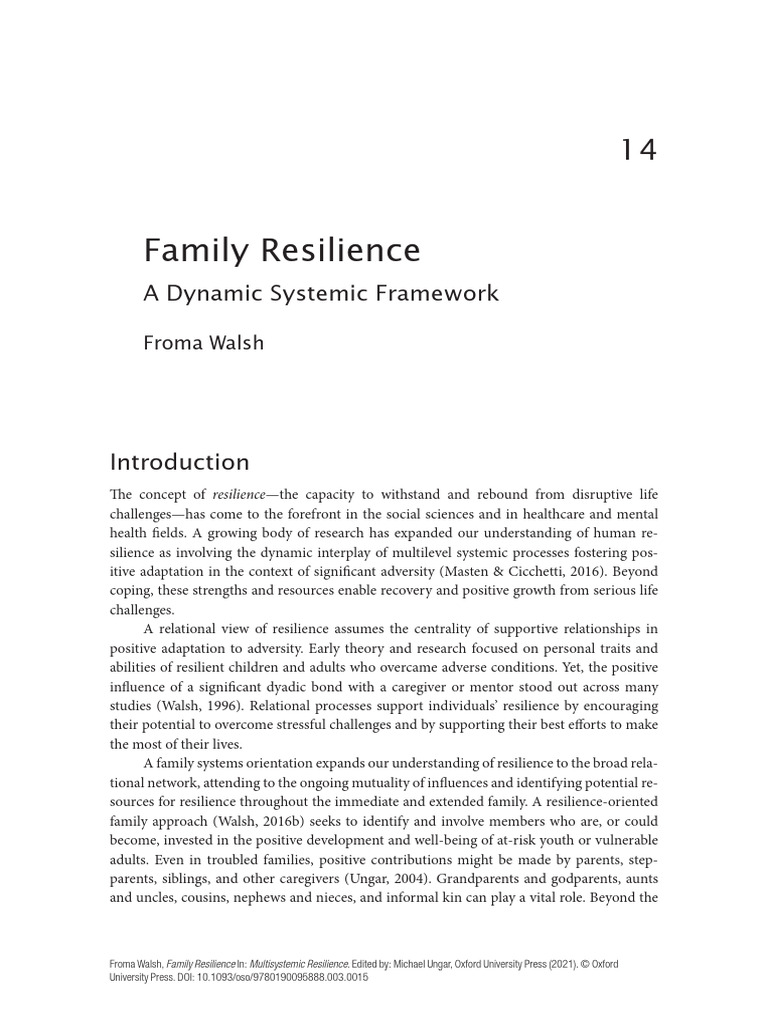 Family Resilience Framework by Walsh | PDF | Psychological Resilience ...