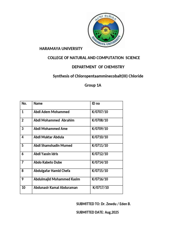 Experiment 2 Inorganic Report | PDF | Coordination Complex | Ligand