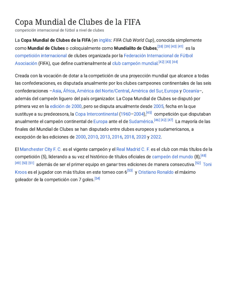 Copa Mundial de Clubes de La FIFA - Wikipedia, La Enciclopedia Libre ...