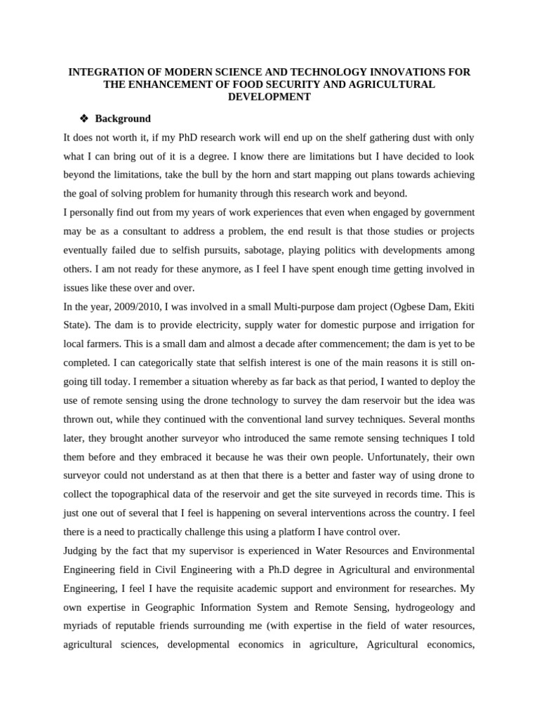 Summary of The Design For The Utilization of PHD Research and Beyond ...