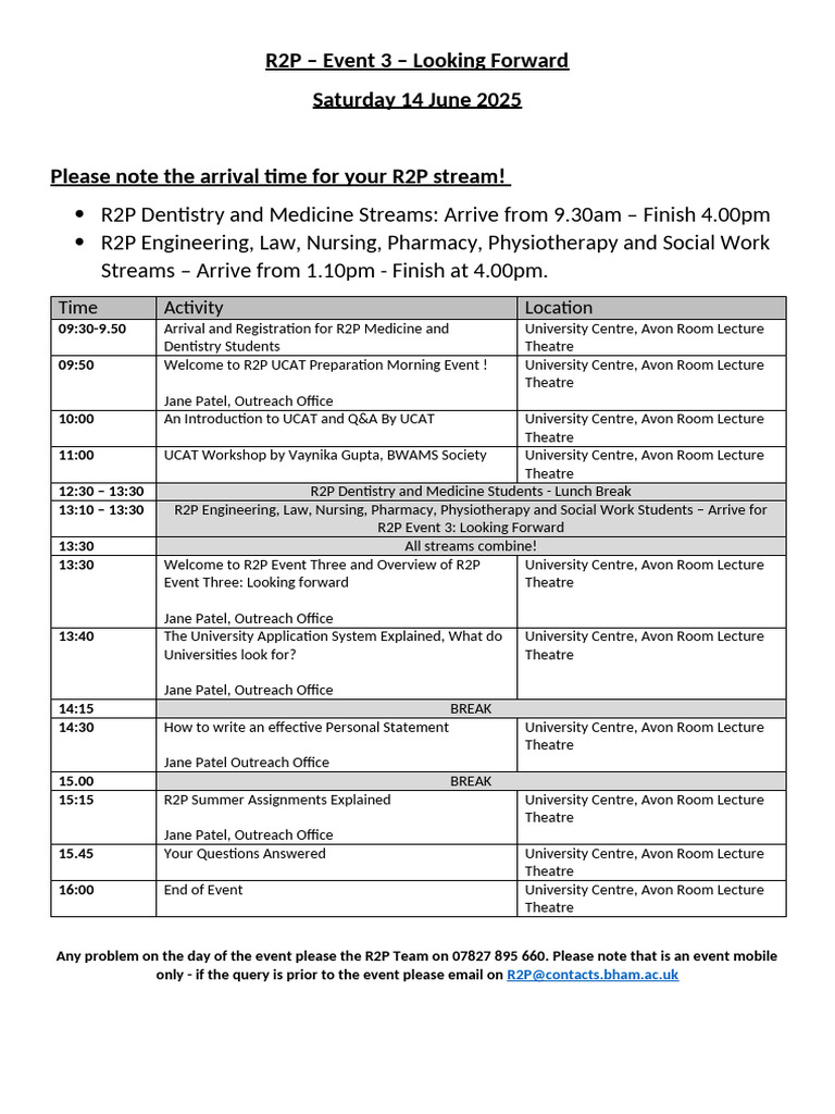 R2P Programme - Event 3 Looking Ahead | PDF | Health Sciences | Health Care