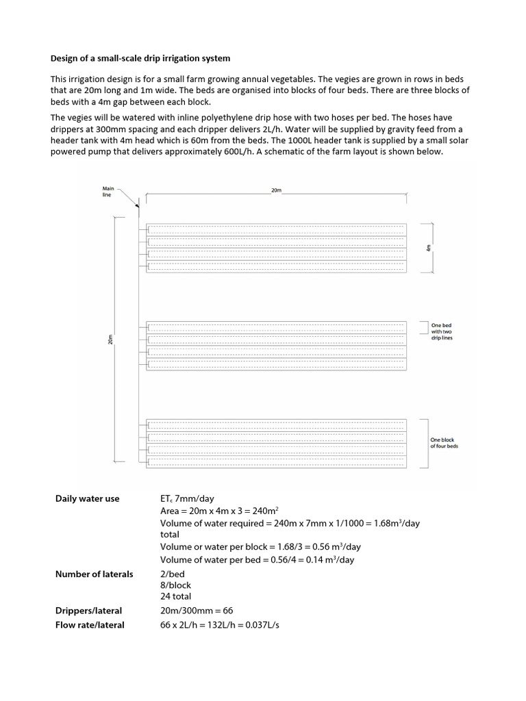 Small-Scale Drip Irrigation Design | PDF | Water And The Environment ...