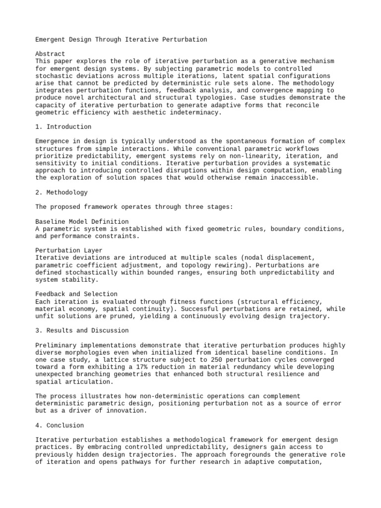emergent design through iterative pertubation | PDF | Perturbation ...
