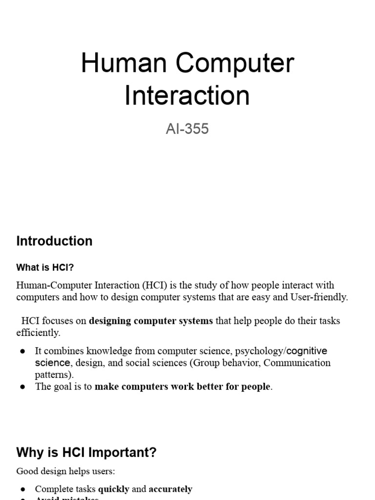 Human Computer Interaction_Students | PDF | Usability | Human–Computer Interaction