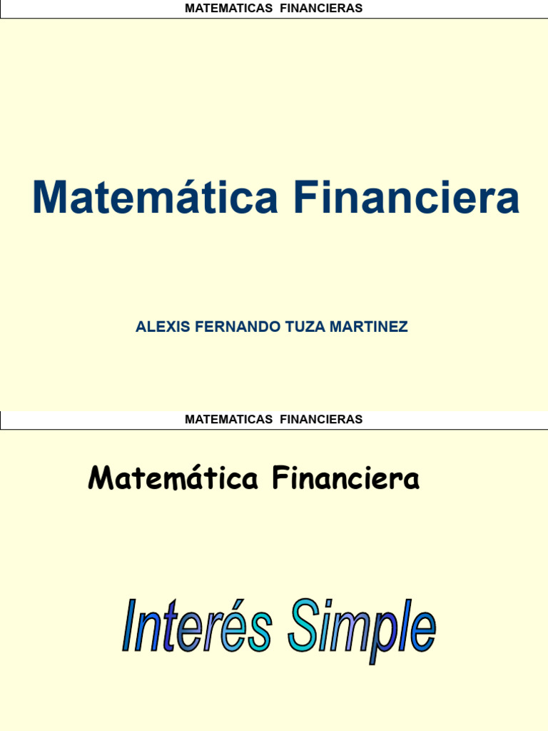 Aplicaciones Matematicas y Financieras.ppt | PDF