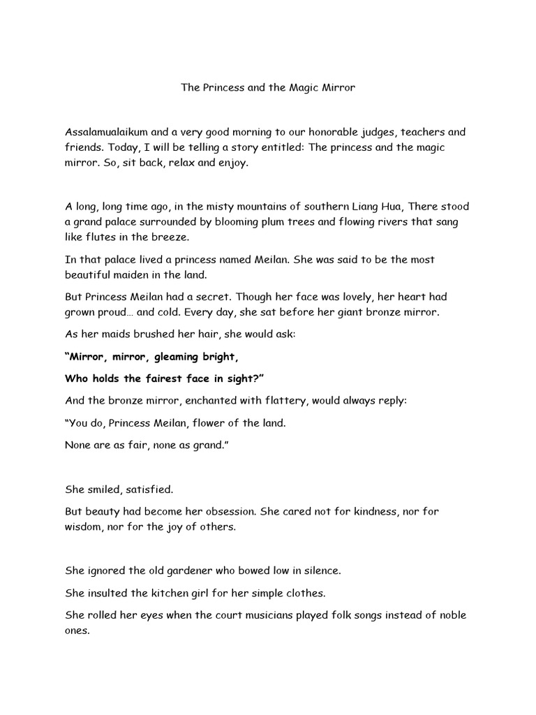 The Princess and Her True Reflection | PDF | Snow White | Fairy Tales