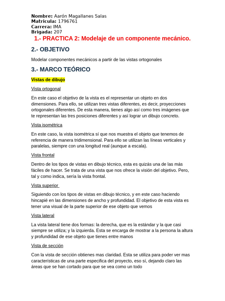 1.-PRACTICA 2: Modelaje de Un Componente Mecánico.: 2. - Objetivo 3 ...